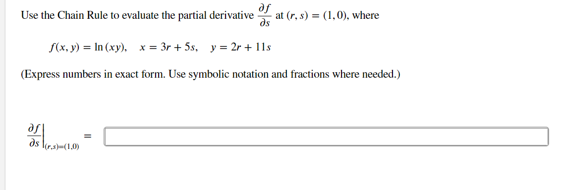 Solved af Use the Chain Rule to evaluate the partial | Chegg.com