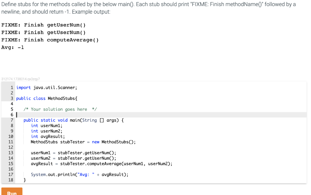 Solved Define stubs for the methods called by the below | Chegg.com