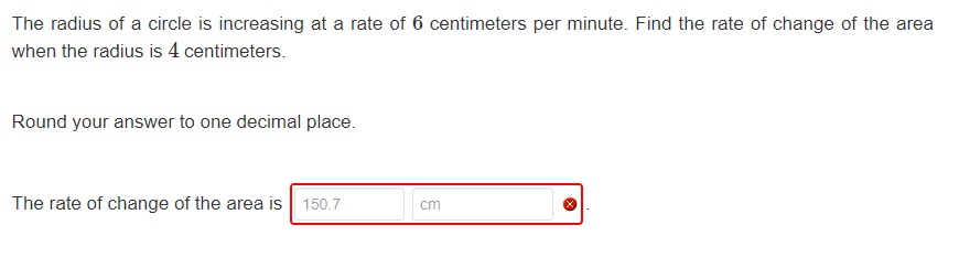 Solved The radius of a circle is increasing at a rate of 6 | Chegg.com