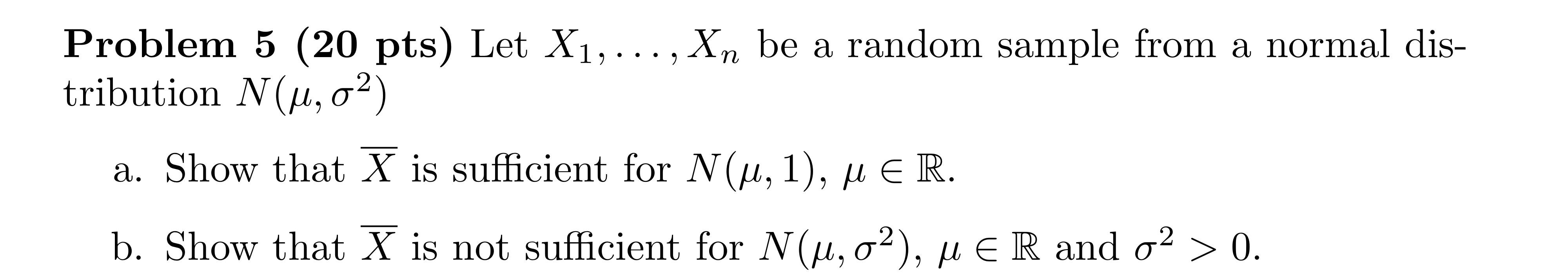 Solved Problem 5(20pts) Let X1,…,Xn be a random sample from | Chegg.com