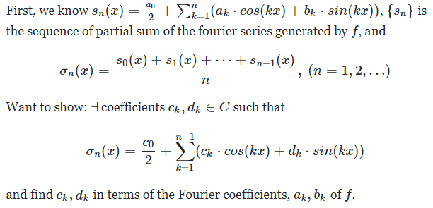 Solved First, we know sn(x) = a + Ex=(ak · cos(kx) + bx · | Chegg.com