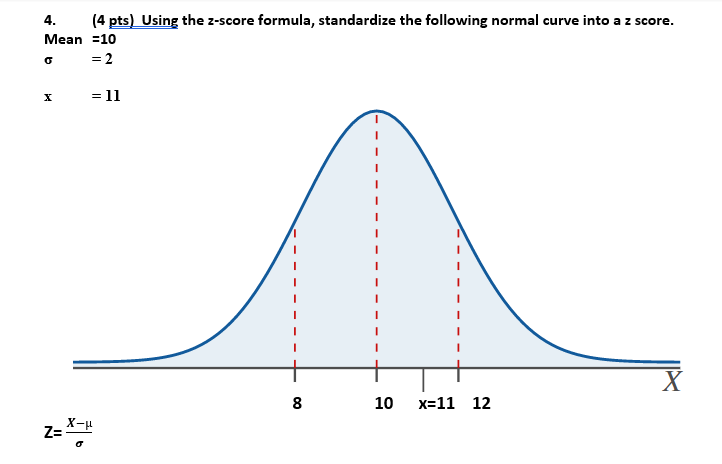 Solved score. 4. (4 pts) Using the 2-score formula, | Chegg.com