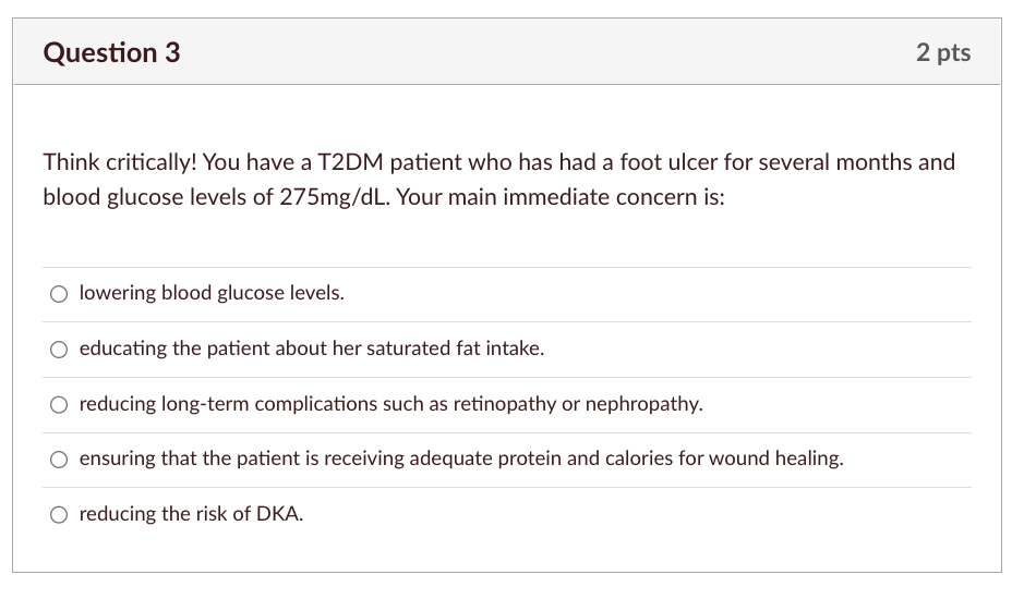 Solved Think critically! You have a T2DM patient who has had | Chegg.com