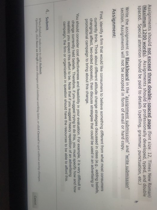 Assignments should not exceed three double-spaced | Chegg.com