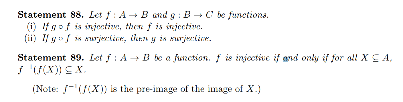 Solved (i) If gof is injective, then f is injective. | Chegg.com