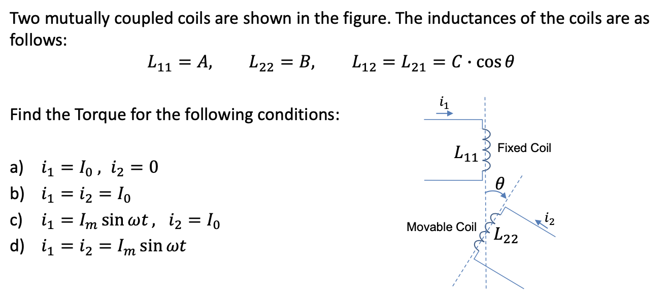 Solved Two mutually coupled coils are shown in the figure. | Chegg.com