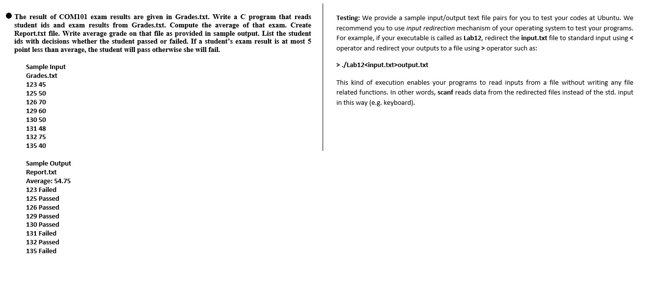 Solved The result of COM101 exam results are given in | Chegg.com