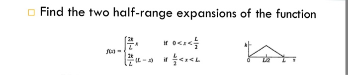 Solved Find the two half-range expansions of the function | Chegg.com