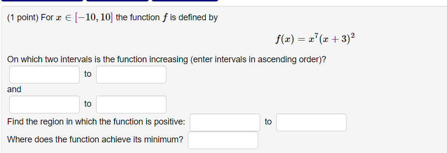 Solved (1 point) For x∈[−10,10] the function f is defined by | Chegg.com