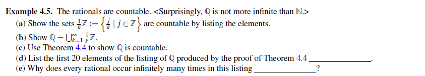 Solved Example 4.5. The rationals are countable. (a) Show | Chegg.com