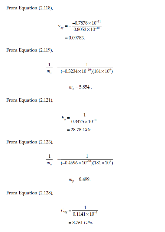 Solved Example 2.9 Find the engineering constants of a 60° | Chegg.com