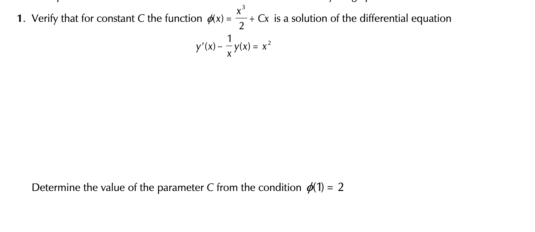 Solved 1. Verify that for constant C the function | Chegg.com