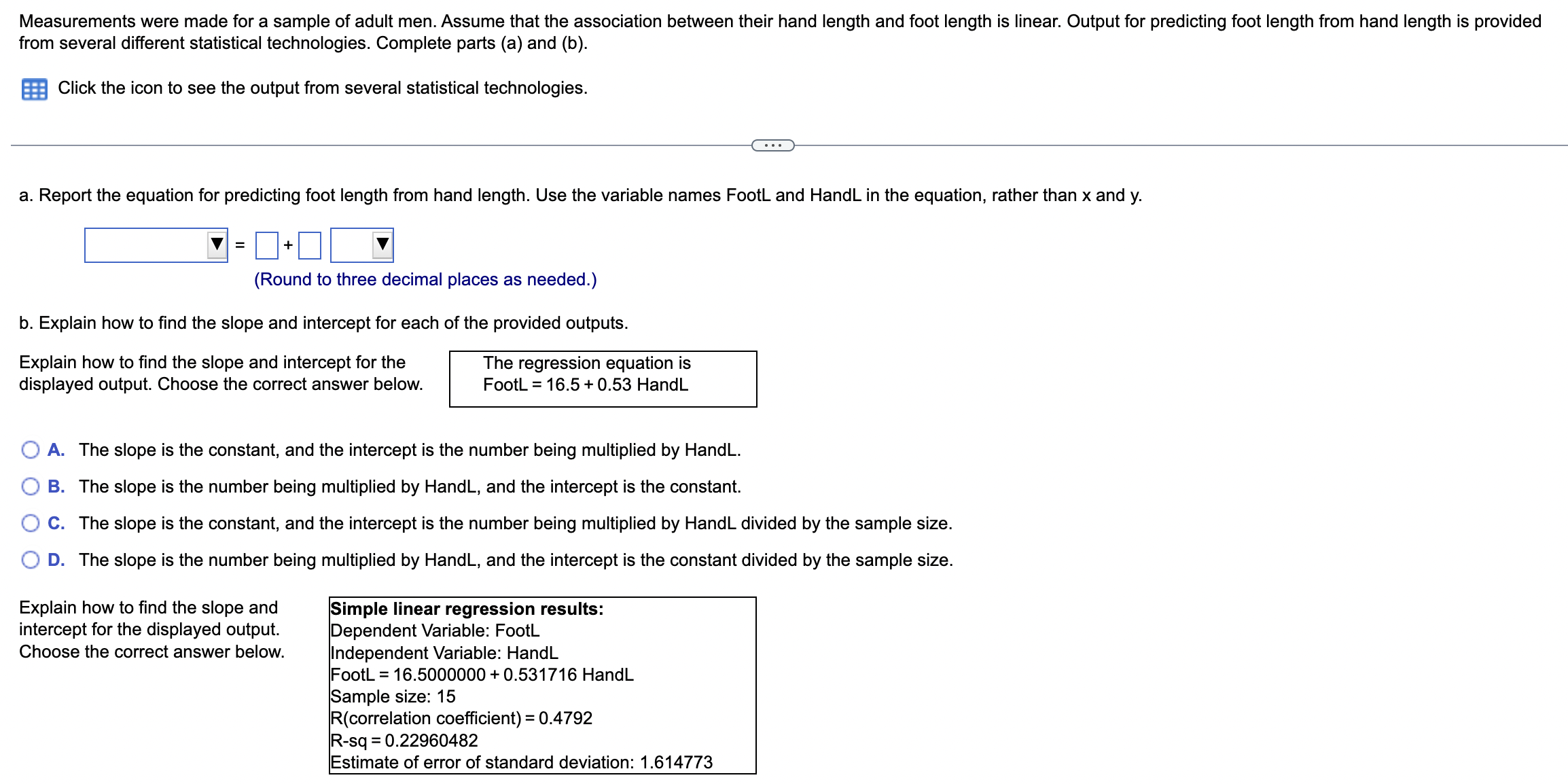 Solved Measurements were made for a sample of adult men. | Chegg.com