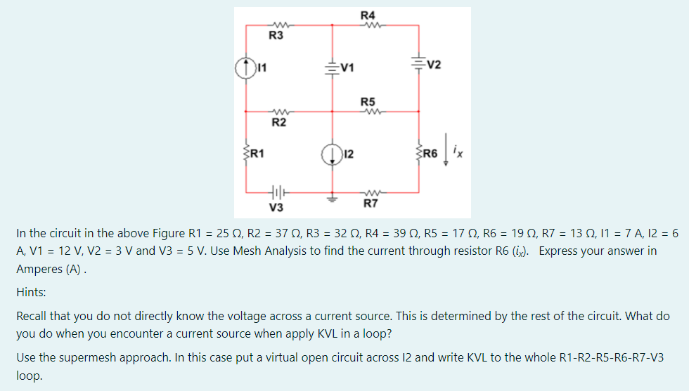 Solved R4 w R3 -V1 =V2 R5 w R2 SR1 12 SR6 Hole V3 R7 In the | Chegg.com