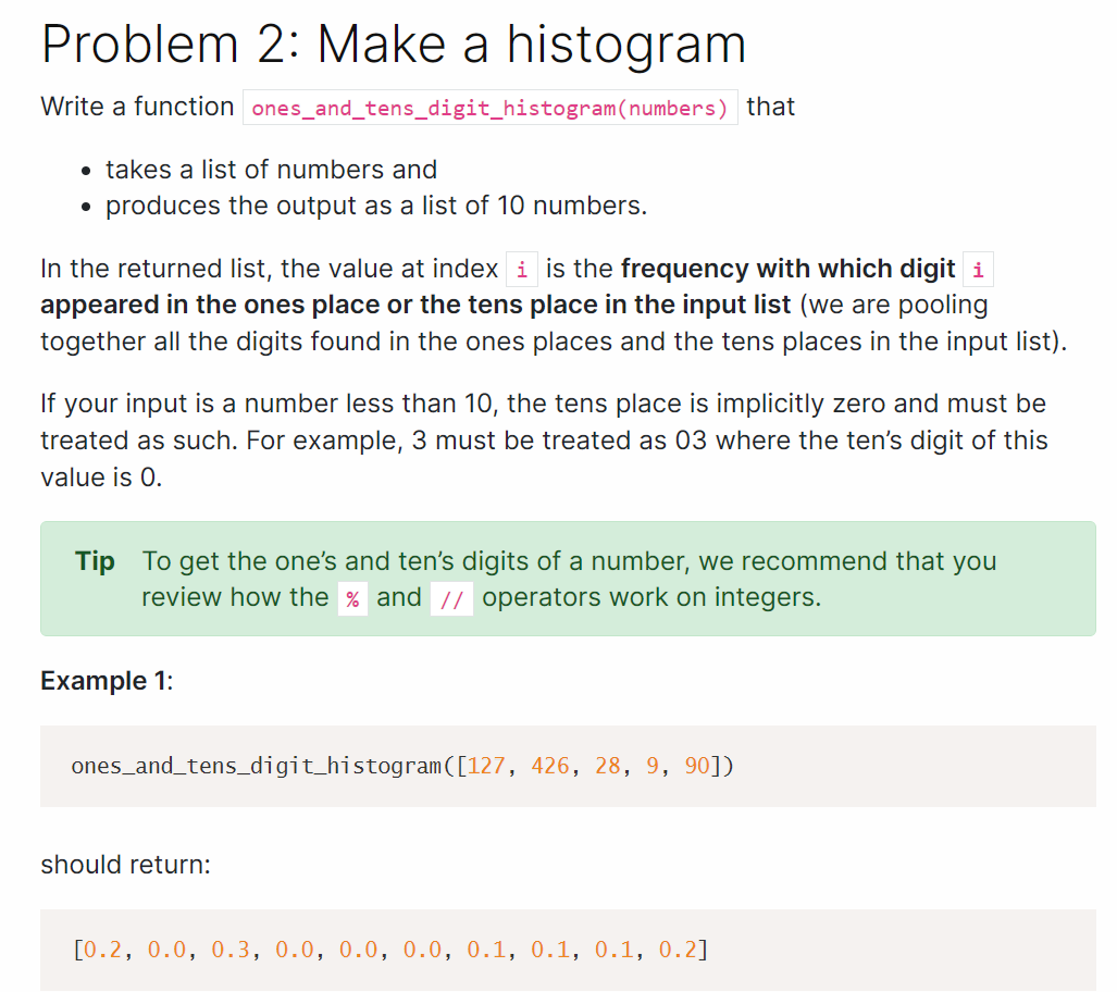 Solved Problem L. Nake a nistogram Write a function that - | Chegg.com
