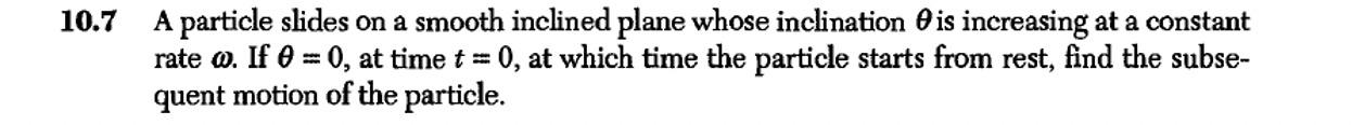 Solved 10.7 A particle slides on a smooth inclined plane | Chegg.com