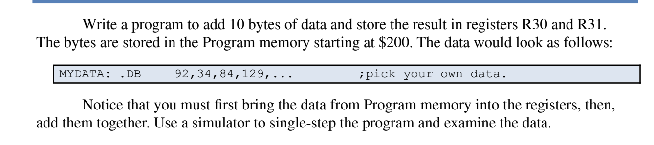 Solved Write a program to add 10 bytes of data and store the | Chegg.com