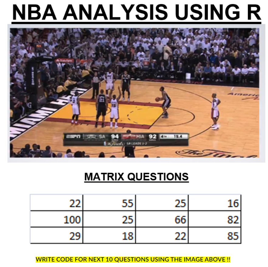 Solved *R Studio Langauge* 1. Create a matrix (called | Chegg.com