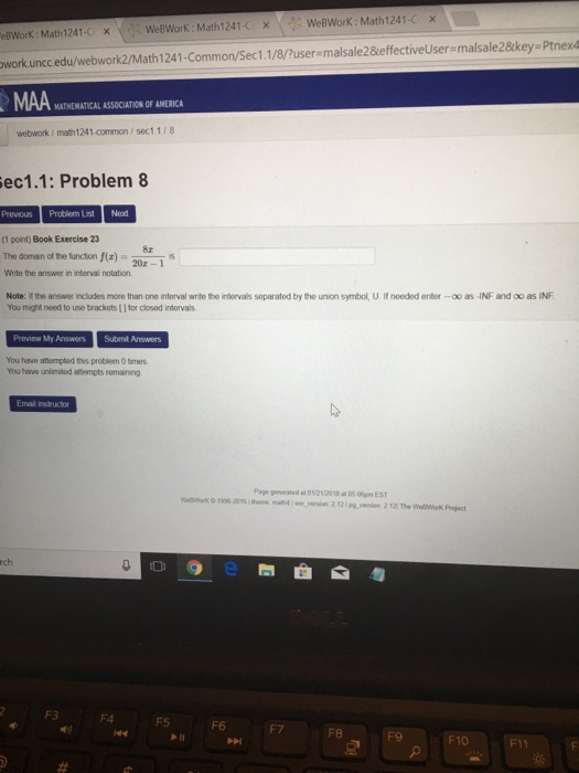 Solved × × WeBWorK : Math!241-C WeBWorK : Math! 241( eBWorK: | Chegg.com
