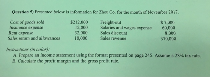 Solved I have to prepare an income statement using a | Chegg.com