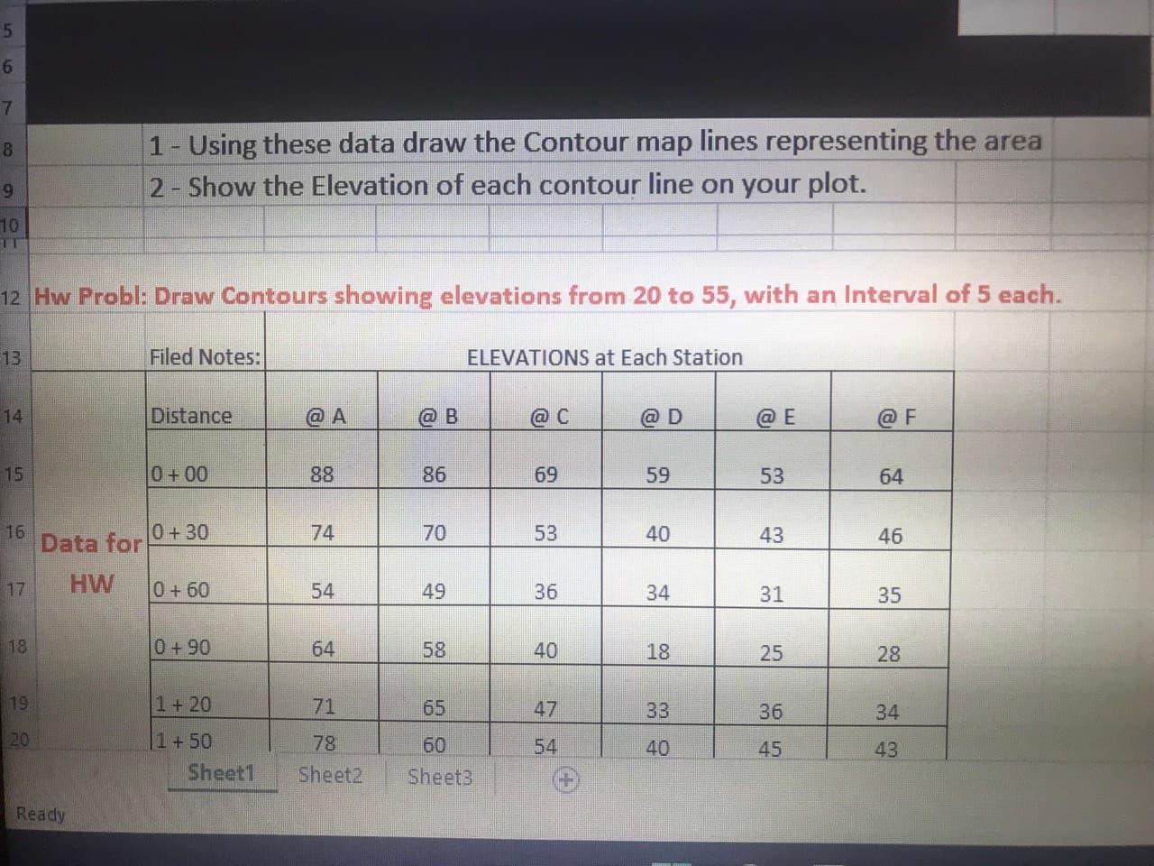 Solved 5 6 7 8 1 - Using these data draw the Contour map | Chegg.com