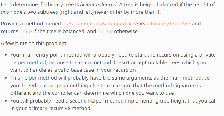 Solved Let's determine if a binary tree is height balanced. | Chegg.com
