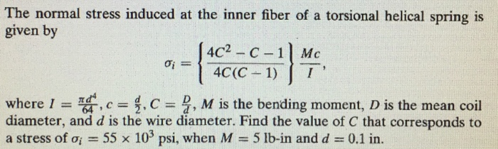 The normal stress induced at the inner fiber of a | Chegg.com