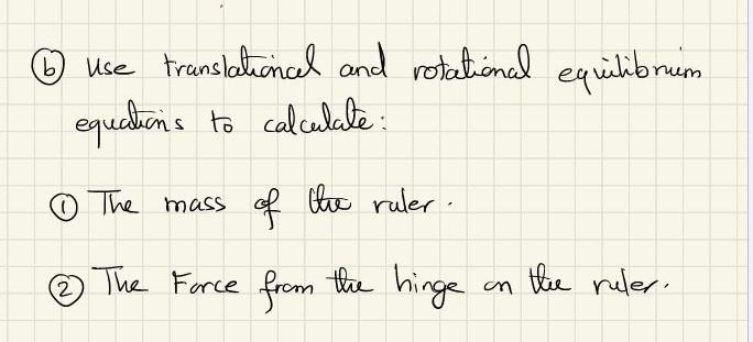 Solved Torque Expriment modified: consider the Ruler in the | Chegg.com