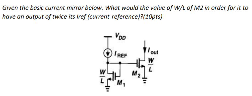 Solved Given the basic current mirror below. What would the | Chegg.com