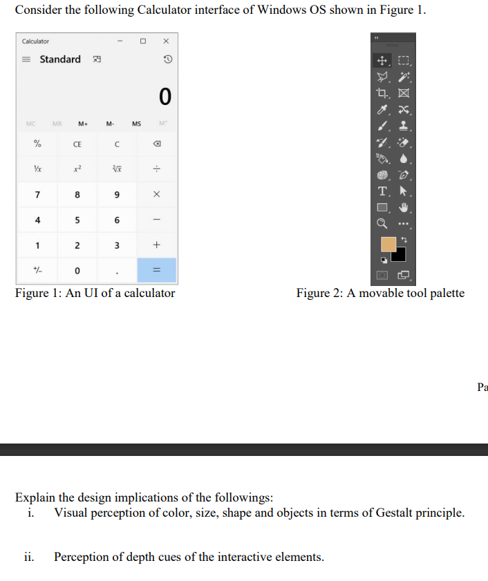 Consider the following Calculator interface of | Chegg.com