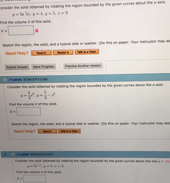 Solved Consider the solid obtained by rotating the region | Chegg.com