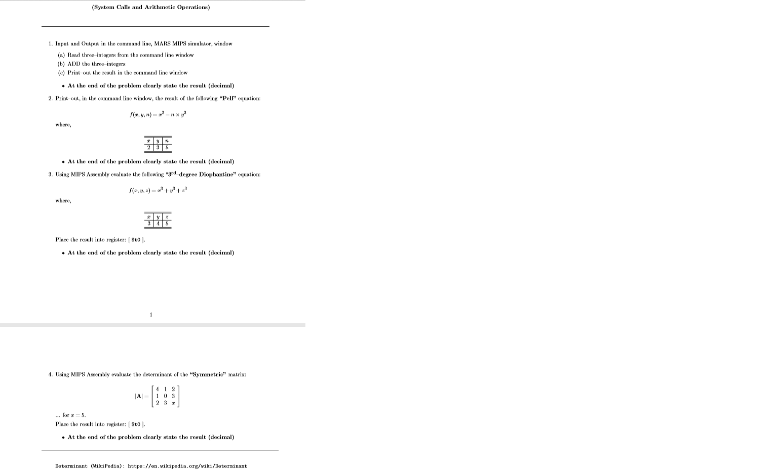 (System Calls and Arithmetic Operations) 1. Input and | Chegg.com