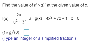 Solved Find the value of left parenthesis f circle g right | Chegg.com