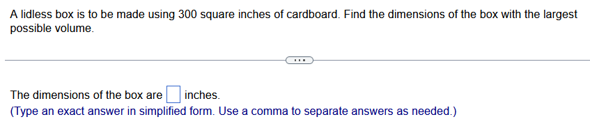 Solved A lidless box is to be made using 300 square inches | Chegg.com