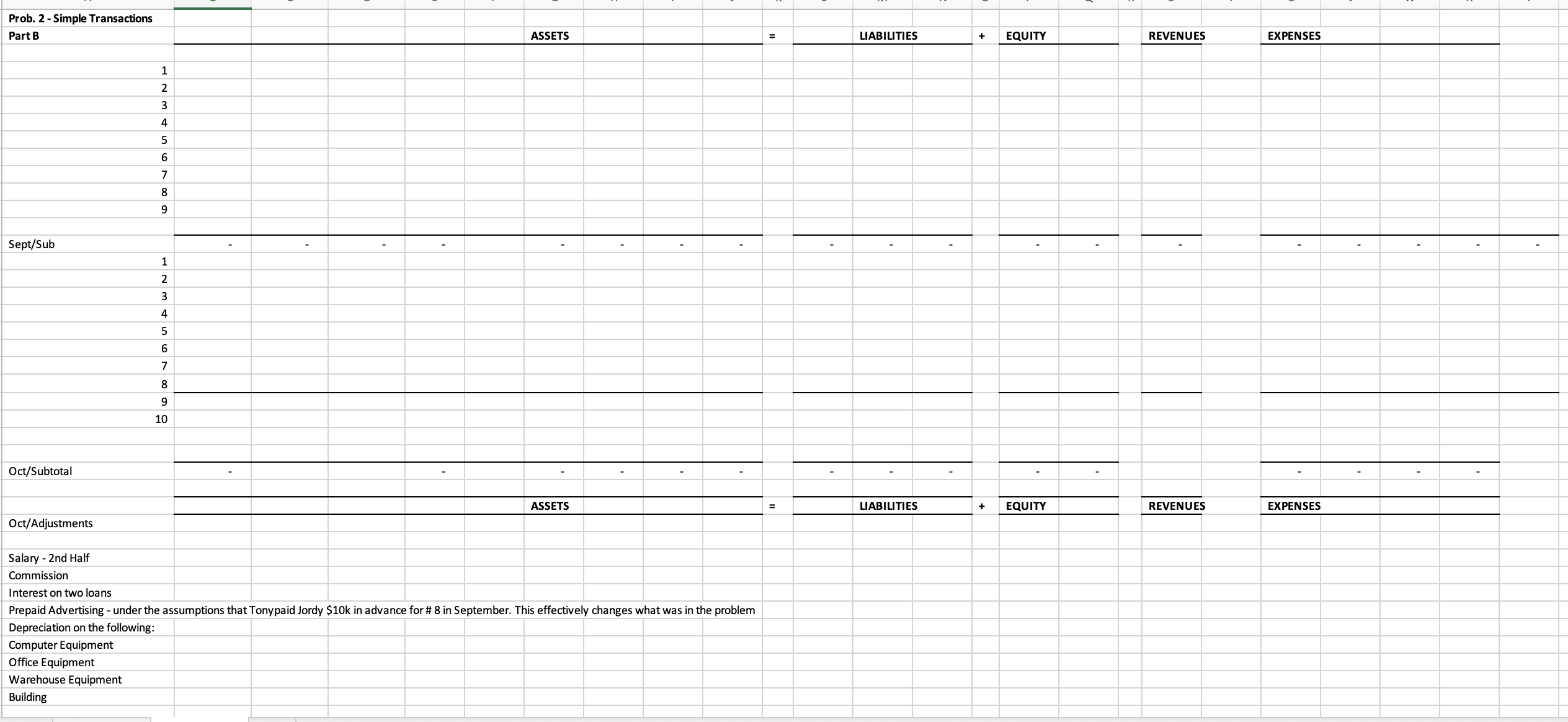 2B - Prob 2B Journal Entries \& Adjusting Journal | Chegg.com