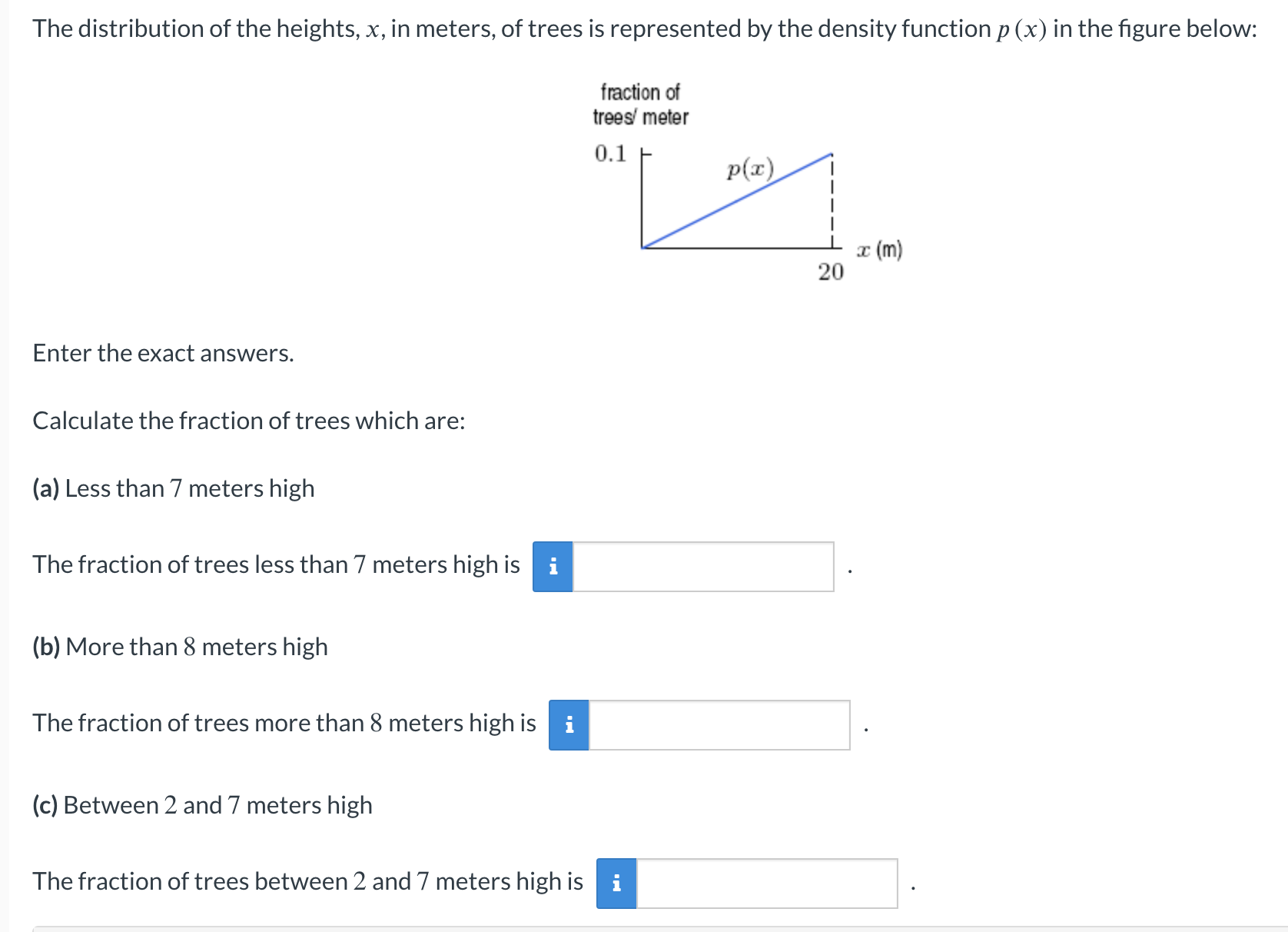 Solved The distribution of the heights, x, ﻿in meters, of | Chegg.com
