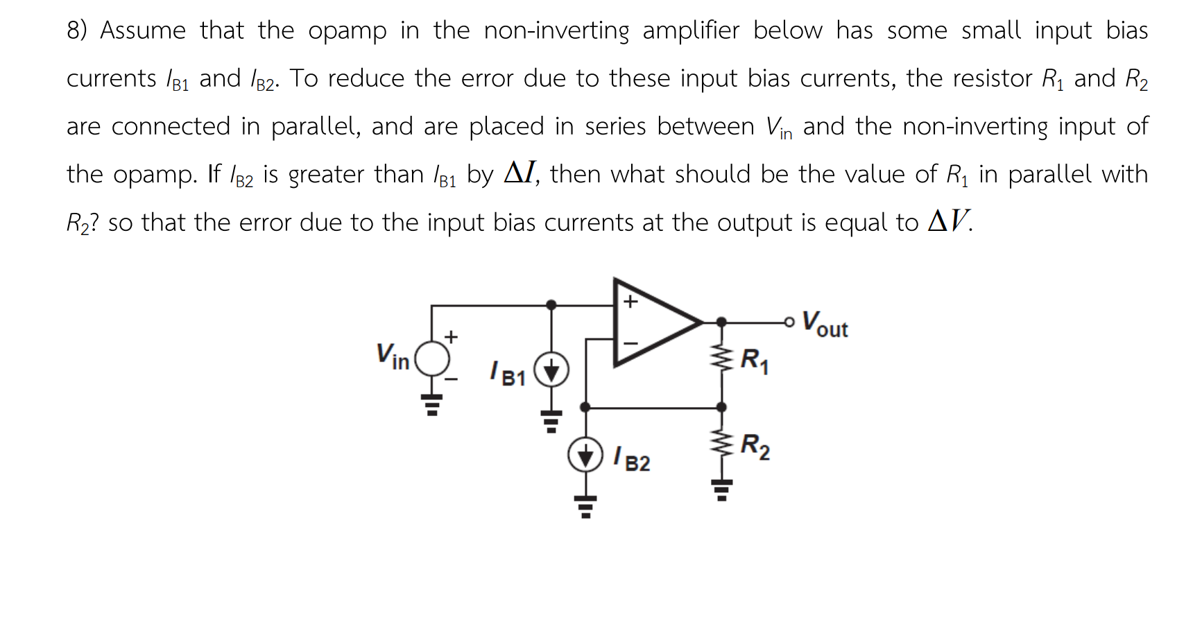 Solved 8) Assume that the opamp in the non-inverting | Chegg.com