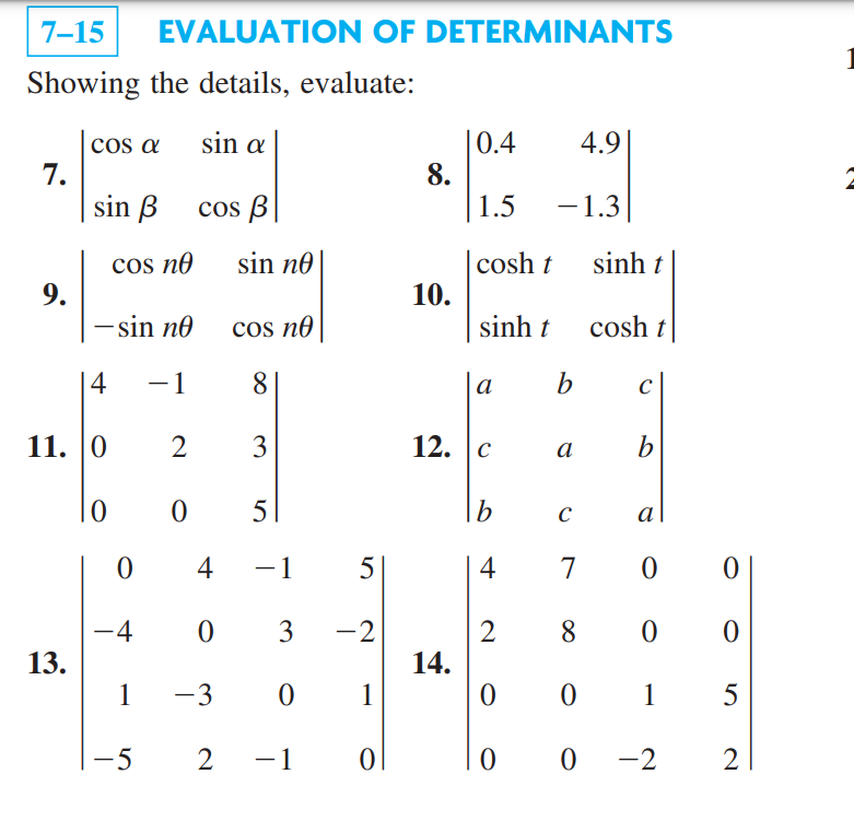 Solved EVALUATION OF DETERMINANTS Showing the details, | Chegg.com