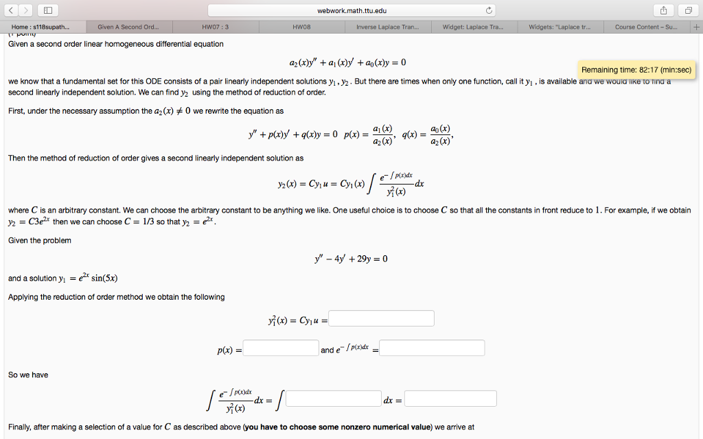 Solved webwork.math.ttu.edu Home: s118supath.. Given A | Chegg.com