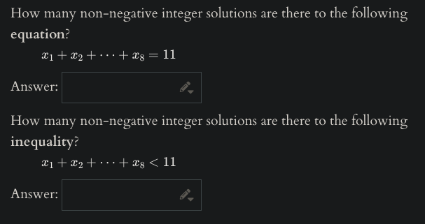 Solved How many non-negative integer solutions are there to | Chegg.com