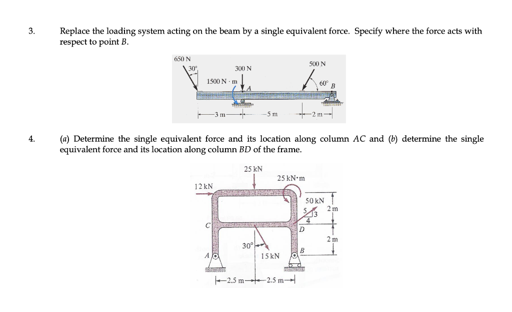 Solved Replace the loading system acting on the beam by a | Chegg.com