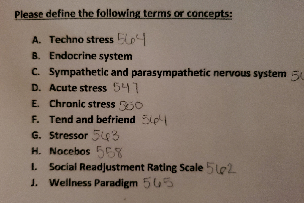 Solved Please define the following terms or concepts: A. | Chegg.com