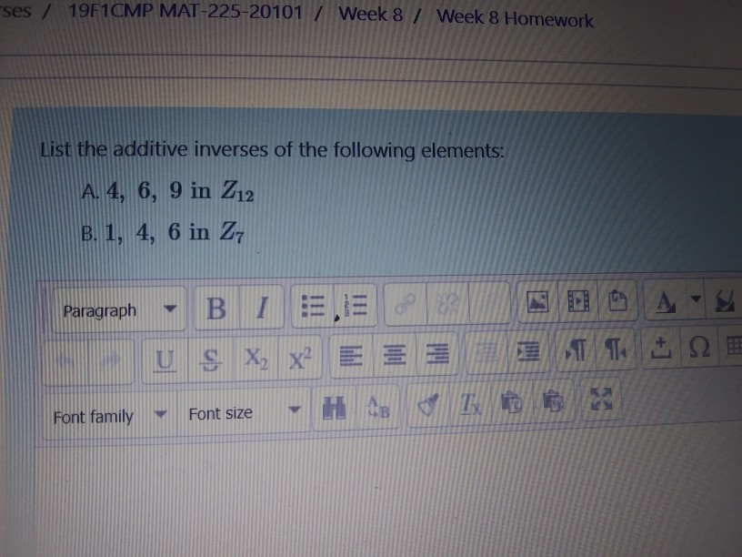 Solved P Discrete Mathematics (MAT-225-20101) es / 19F1CMP | Chegg.com