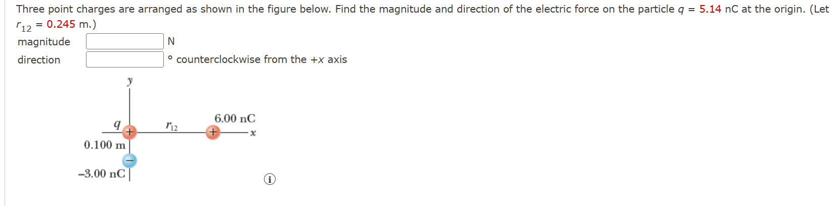 Solved Three point charges are arranged as ﻿shown in ﻿the | Chegg.com