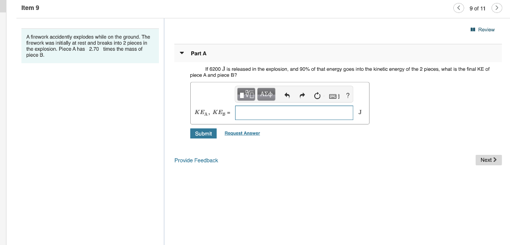 Solved Item 9 NA Review A firework accidently | Chegg.com
