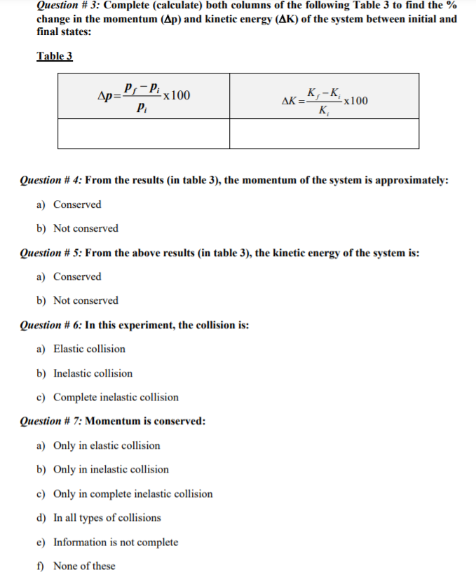 Solved Before Collision (Projectile Motion): Question #1: | Chegg.com