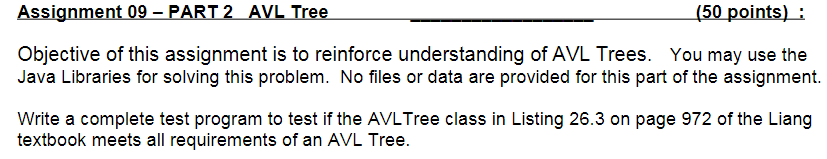 Solved Assignment 09 - PART 2 AVL Tree (50 points) : | Chegg.com
