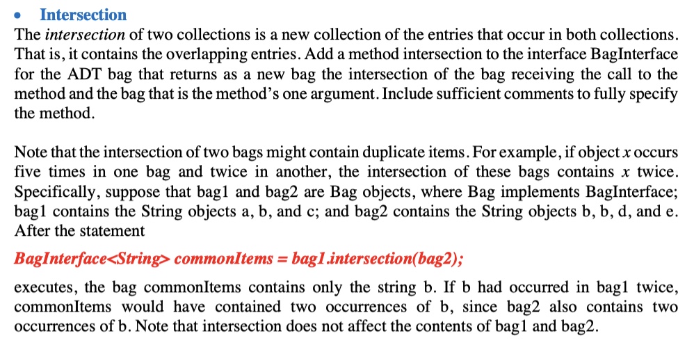 Solved - (8 pts) Task 1: Add two methods: union and | Chegg.com