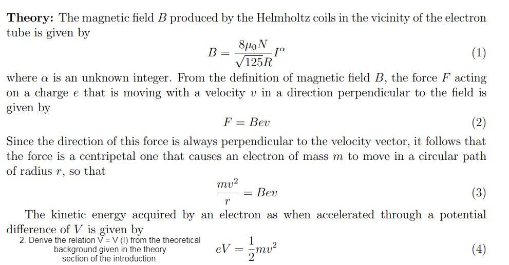 Theory: The magnetic field B produced by the | Chegg.com