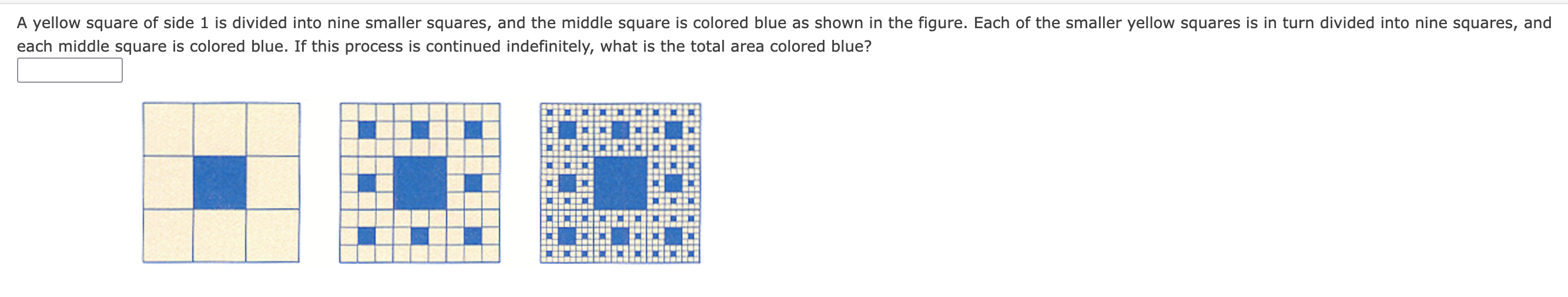 Solved A yellow square of side 1 is divided into nine | Chegg.com